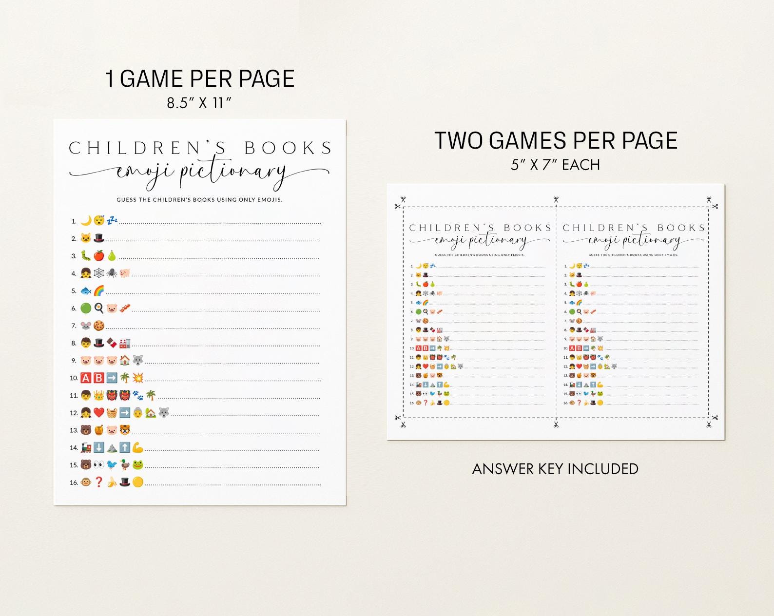 Children's Book Emoji Baby Shower Game, Children's Book Emoji ...