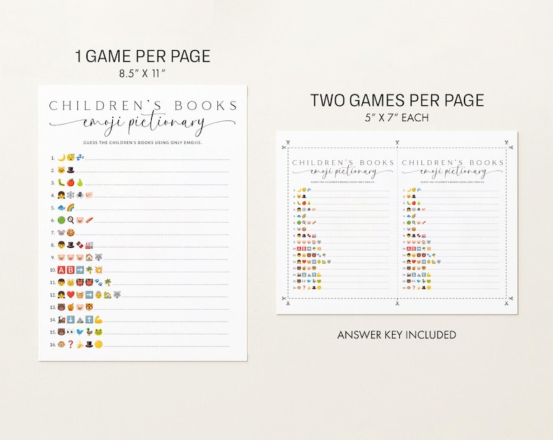 Children's Book Emoji Baby Shower Game, Children's Book Emoji ...