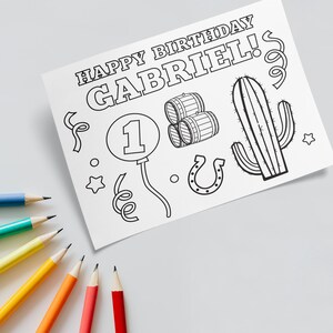 First Rodeo Birthday Coloring Pages, Western Birthday Party Sheets, My ...