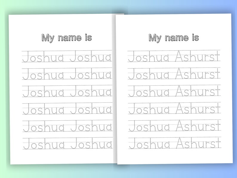 10-page Printable Custom Name Tracing, Personalized Name Tracing, Name ...