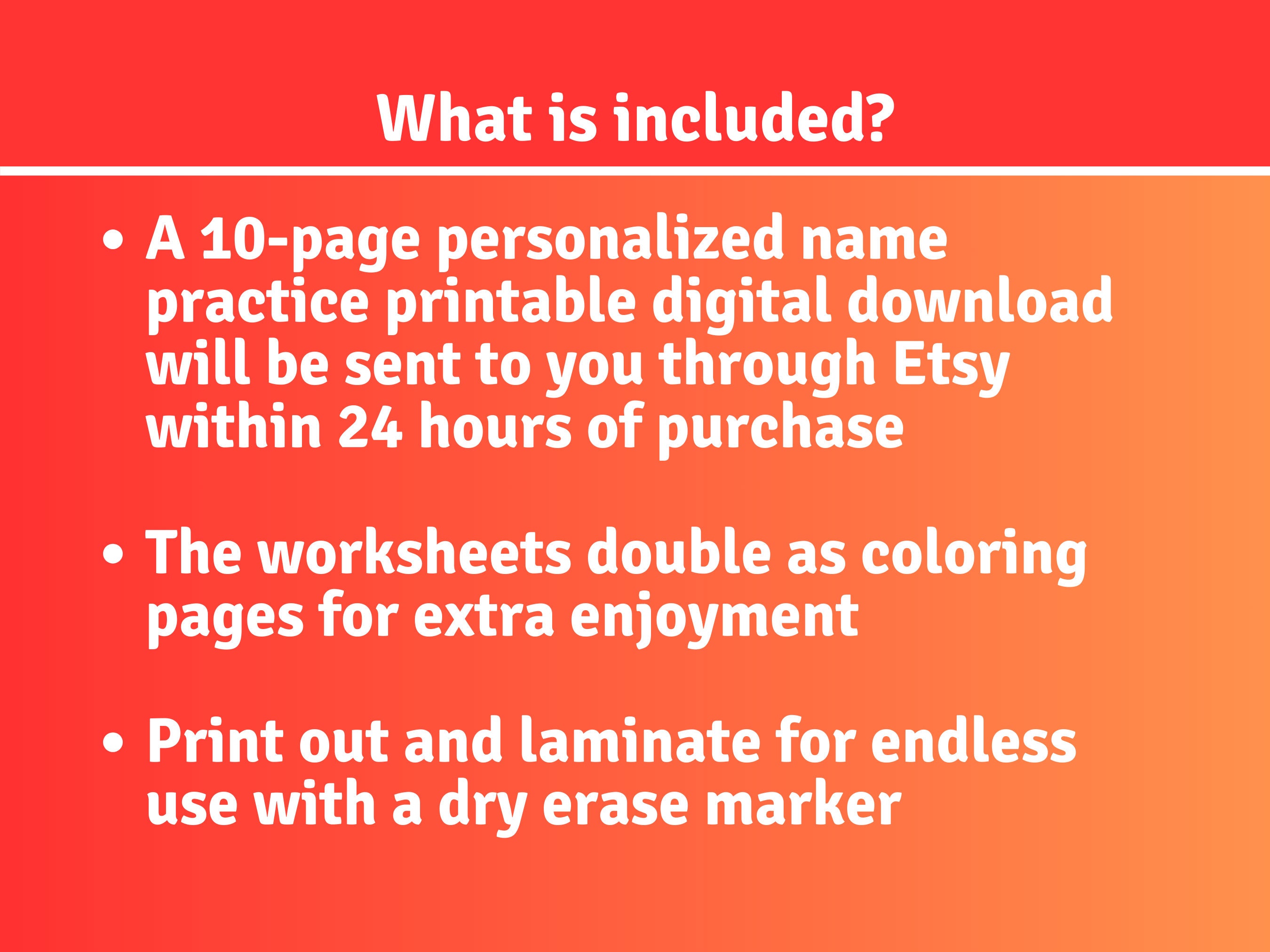 10 page Custom Personalized Name Tracing Handwriting Name Writing