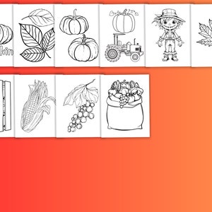 28 Fall/autumn Coloring Pages for Kids, Color, Printable, Digital ...