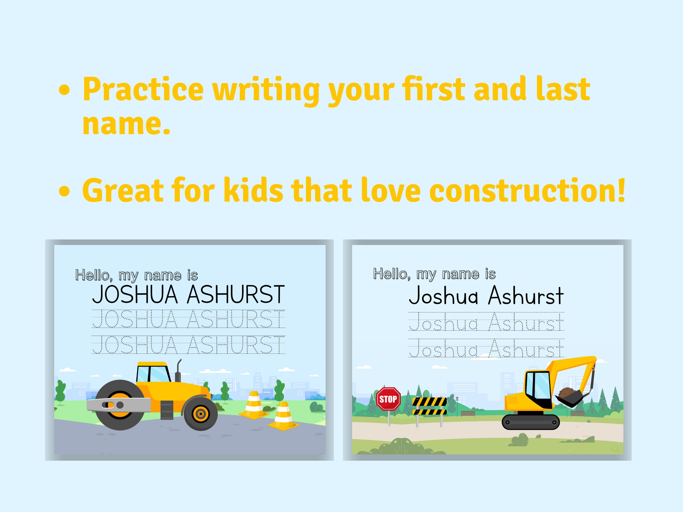 6-page Printable Custom Personalized Name Tracing, Handwriting, Name ...