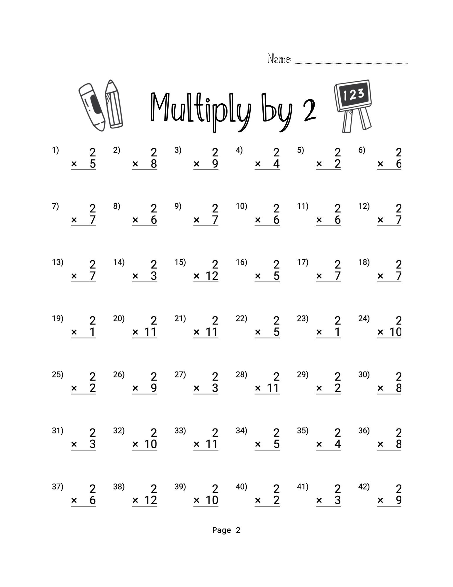 12 Printable Multiplication Worksheets. Numbers 1-12. Answer Key ...