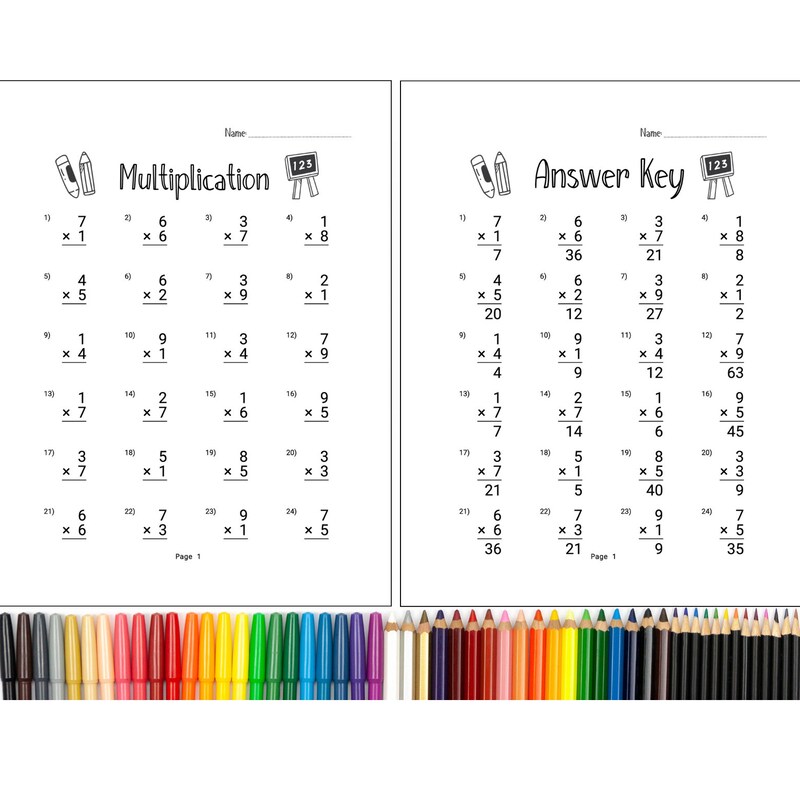 Multiplication Worksheet - Etsy
