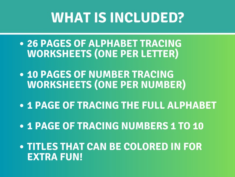 38 Page Printable Trace the Alphabet & Numbers 1-10, Trace Letters and ...