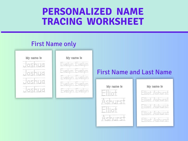 Printable Custom Name Tracing, Personalized Name Tracing, Name Trace ...
