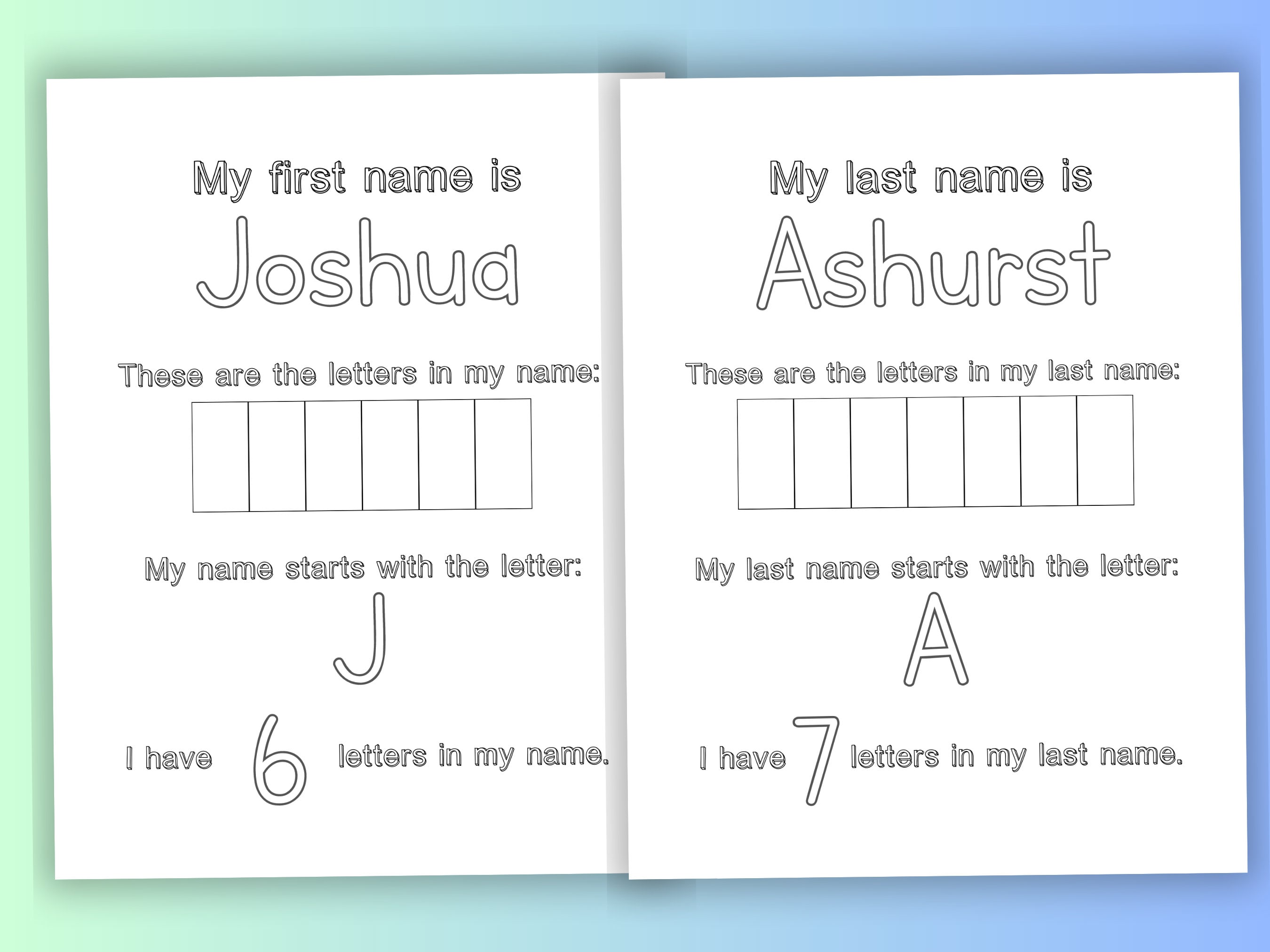 10-page Printable Custom Name Tracing, Personalized Name Tracing, Name ...
