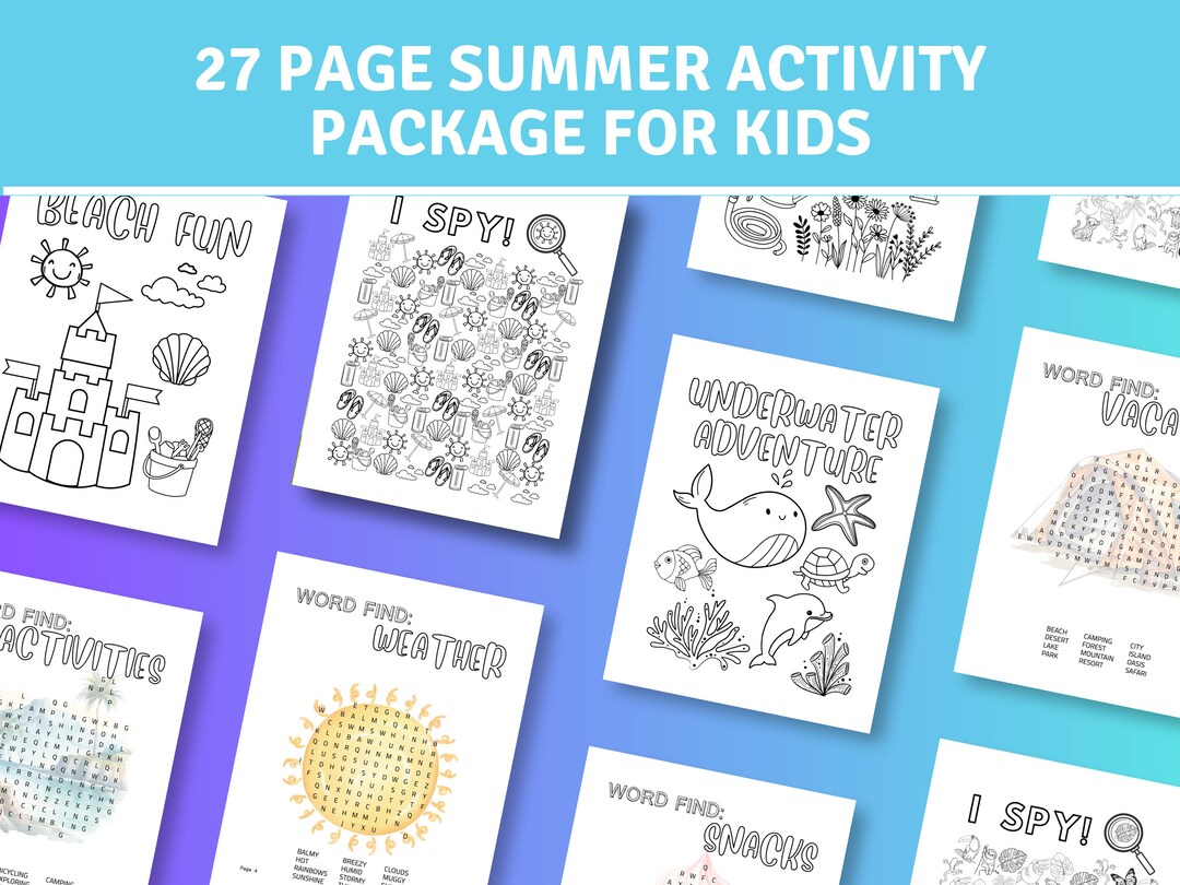 27 Summer Kids Activities, Summer Camp Activity, Printable Activity ...
