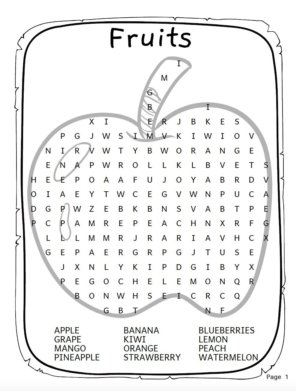 Word Searches for Kids, Fun Shapes, Easy to Read Font, 10 Word Searches ...