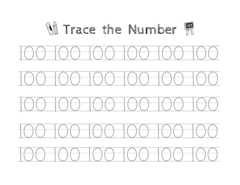 Numbers 0-100 Printable Tracing Worksheet, Numbers, Counting ...
