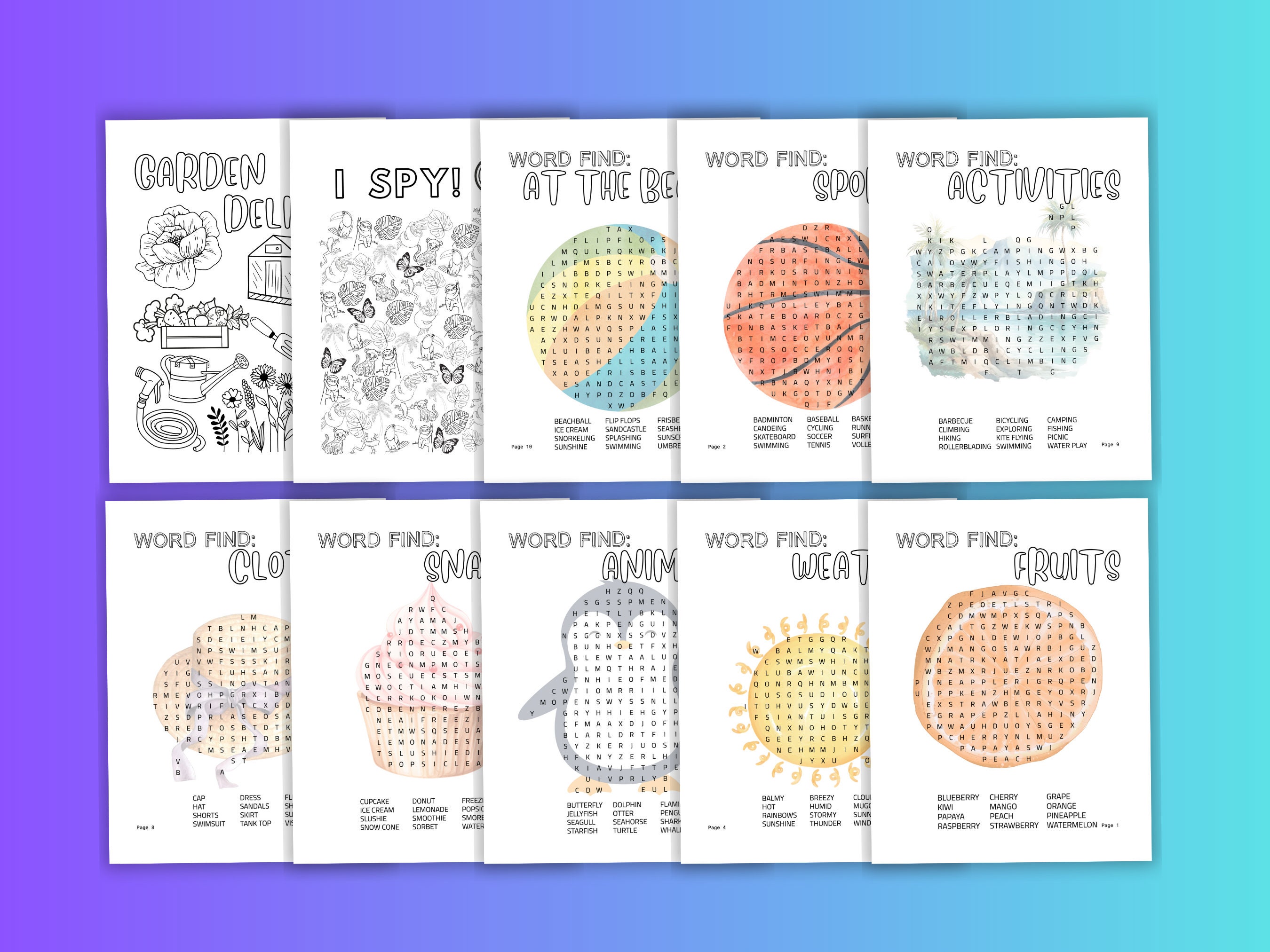 27 Summer Kids Activities, Summer Camp Activity, Printable Activity ...