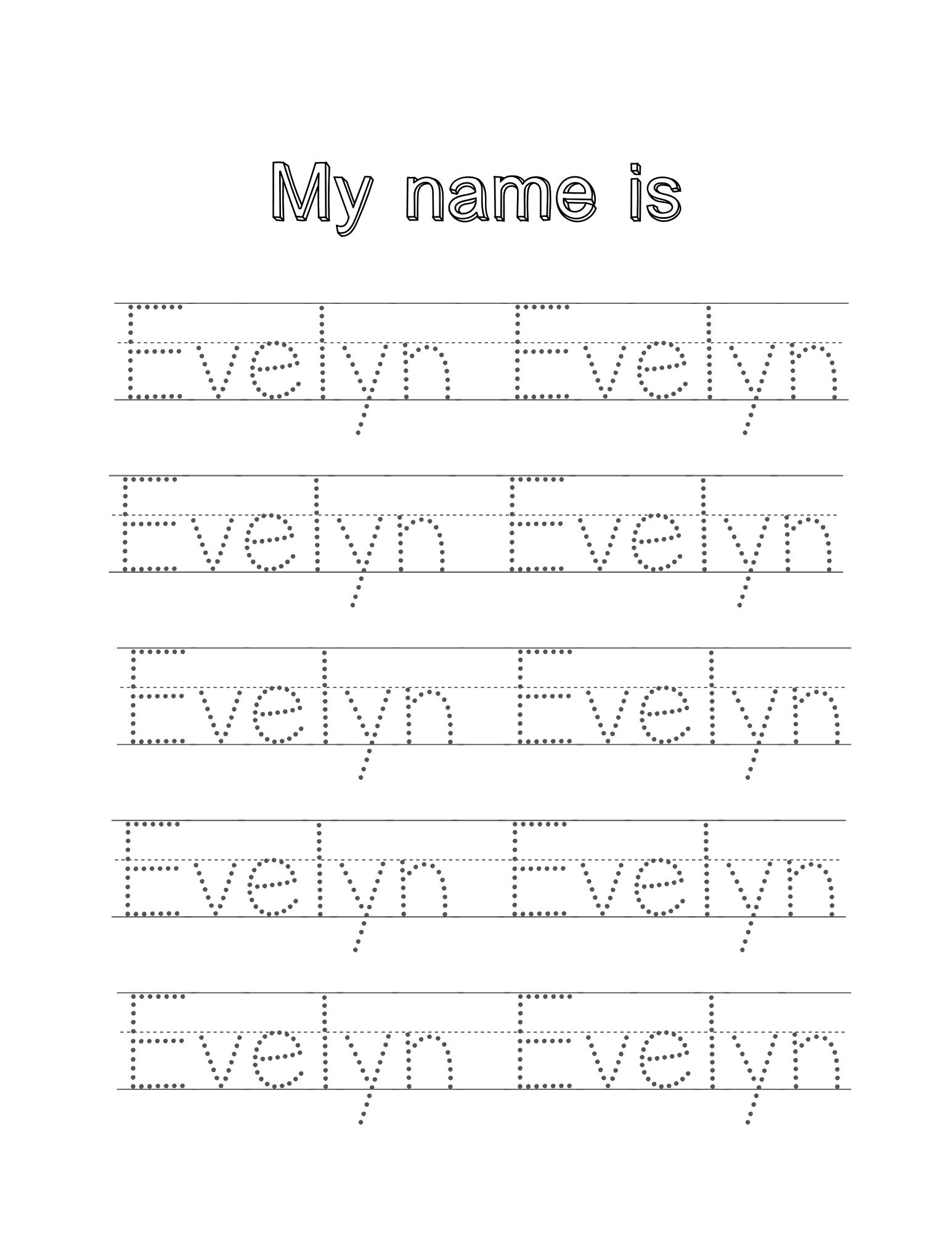 Printable Custom Name Tracing, Personalized Name Tracing, Name Trace ...