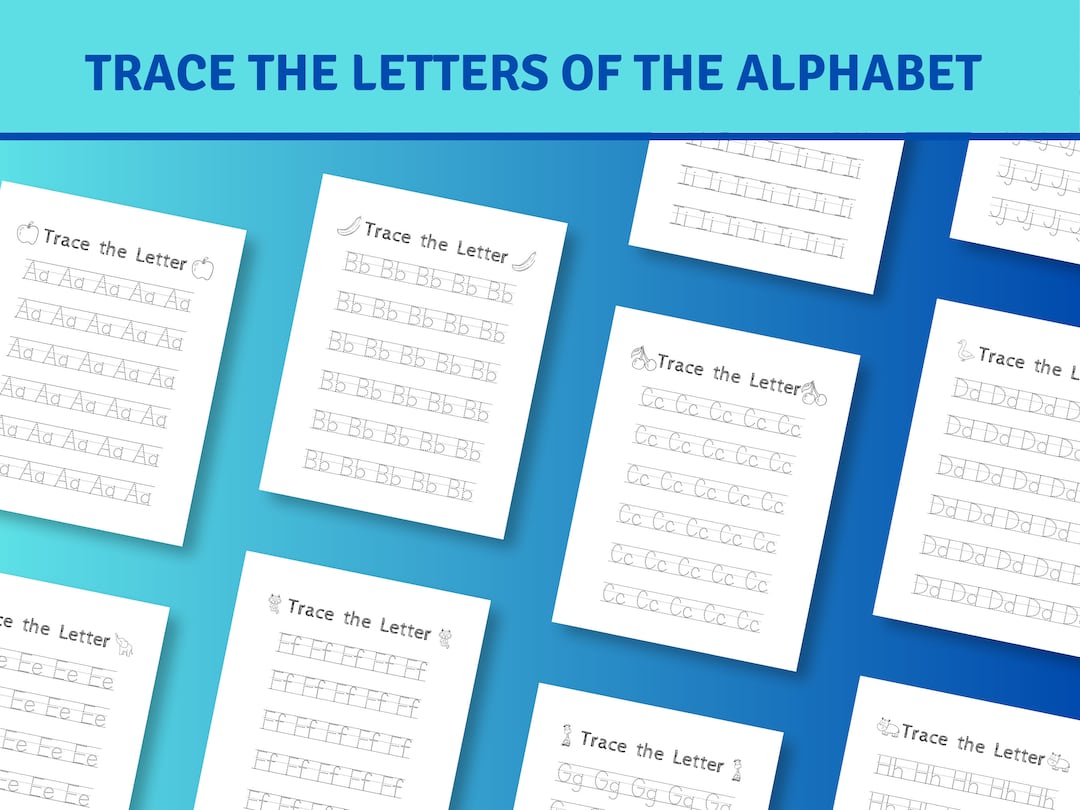 26 Printable Trace the Letters, Handwriting, Tracing, Trace the ...