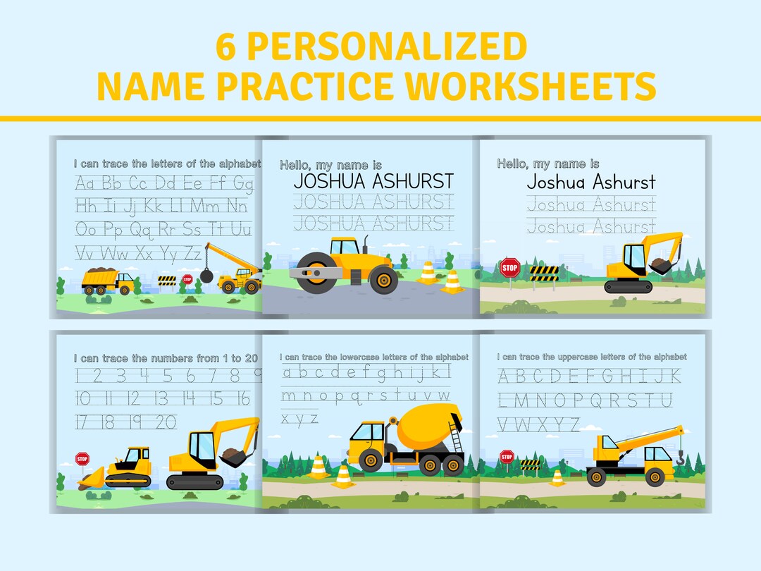 6-page Printable Custom Personalized Name Tracing, Handwriting, Name ...