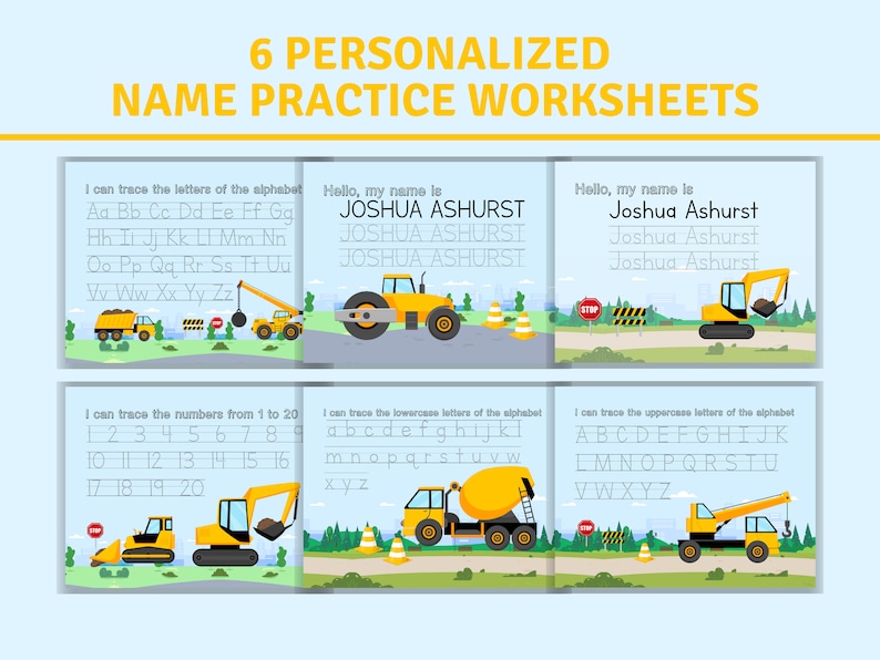 6-page Printable Custom Personalized Name Tracing, Handwriting, Name ...