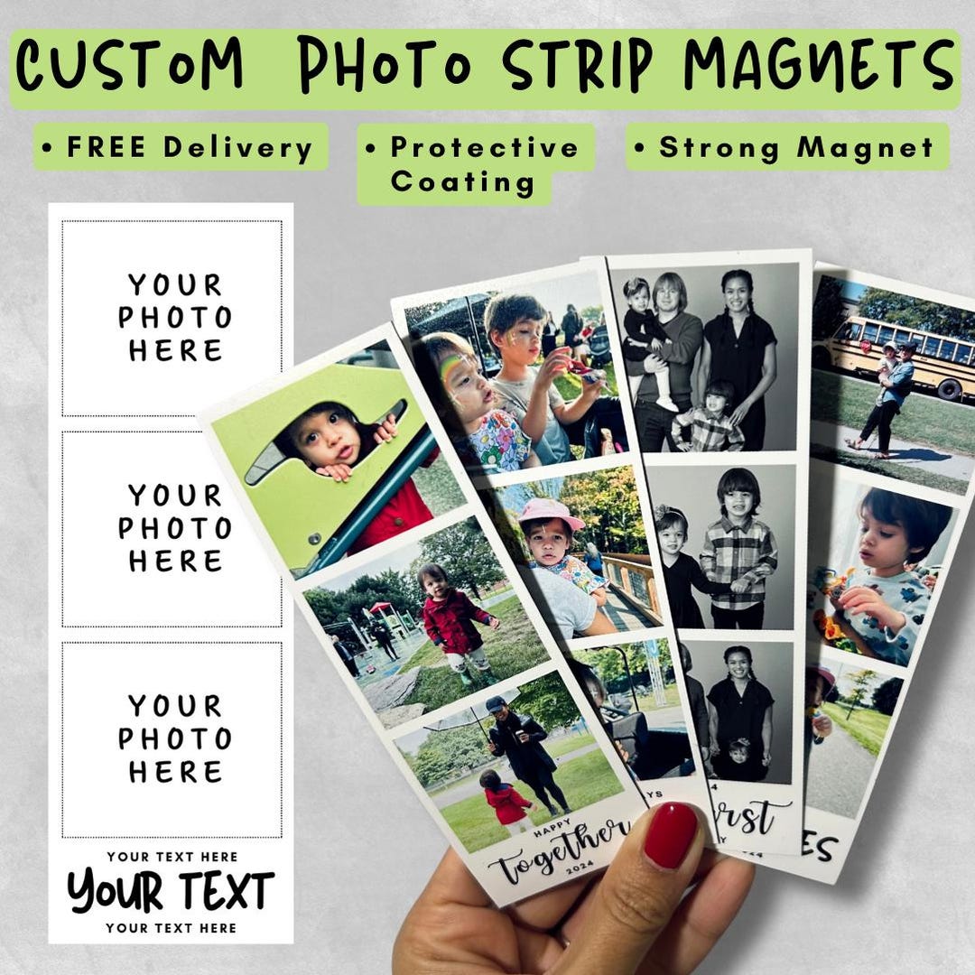 Custom Photo Strips Magnets, Photo Magnet, Photobooth, Custom Polaroid ...