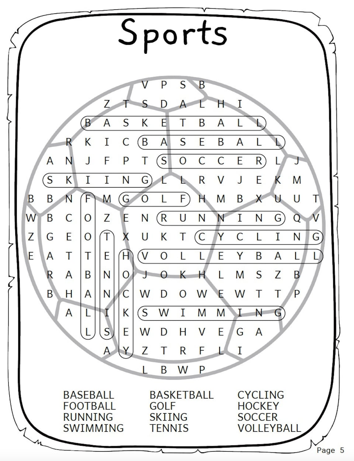 Word Searches for Kids, Fun Shapes, Easy to Read Font, 10 Word Searches ...