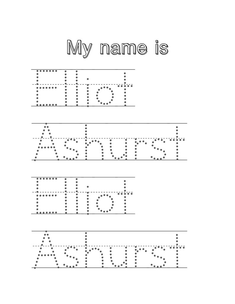 Printable Custom Name Tracing, Personalized Name Tracing, Name Trace ...