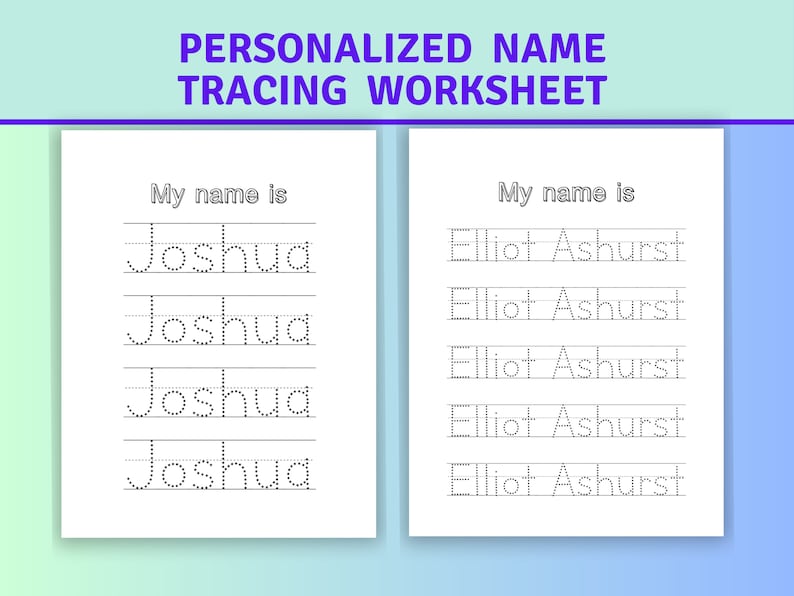 Printable Custom Name Tracing, Personalized Name Tracing, Name Trace ...