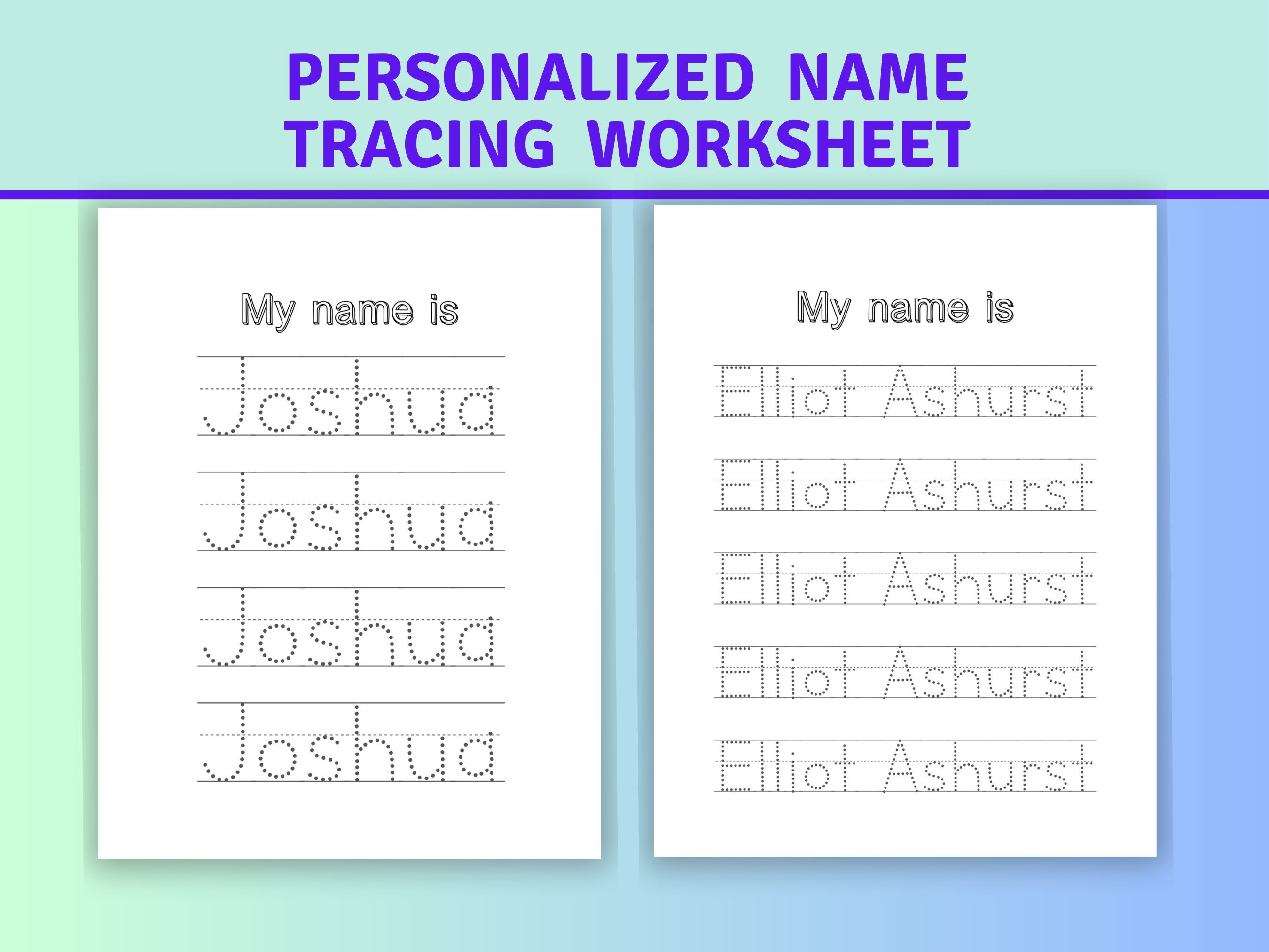 Printable Custom Name Tracing, Personalized Name Tracing, Name Trace ...