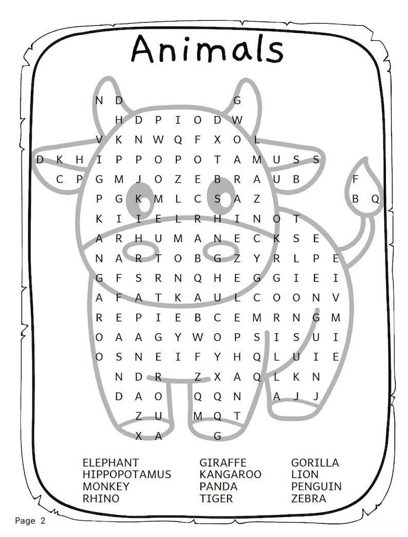 Word Searches for Kids, Fun Shapes, Easy to Read Font, 10 Word Searches ...