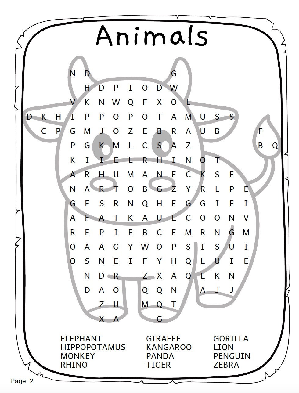 Word Searches for Kids, Fun Shapes, Easy to Read Font, 10 Word Searches ...