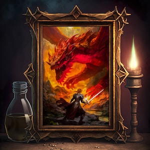 Dragon Vs Warrior Princess, DND Battle Scene, Dragon Art, Fantasy Art ...