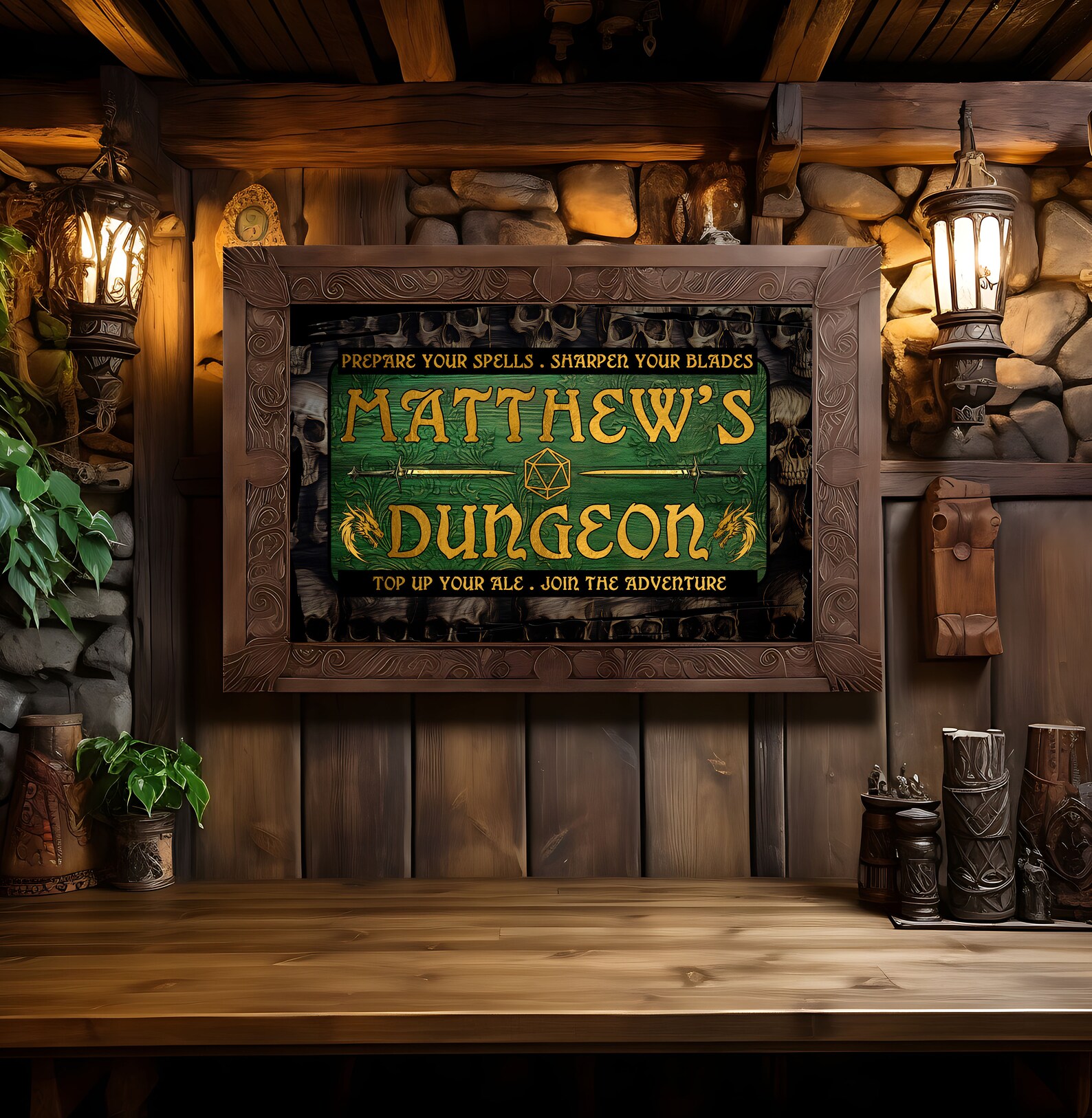 Custom DND Dungeon Poster With Name, Home Decor, Digital Download, Wall ...