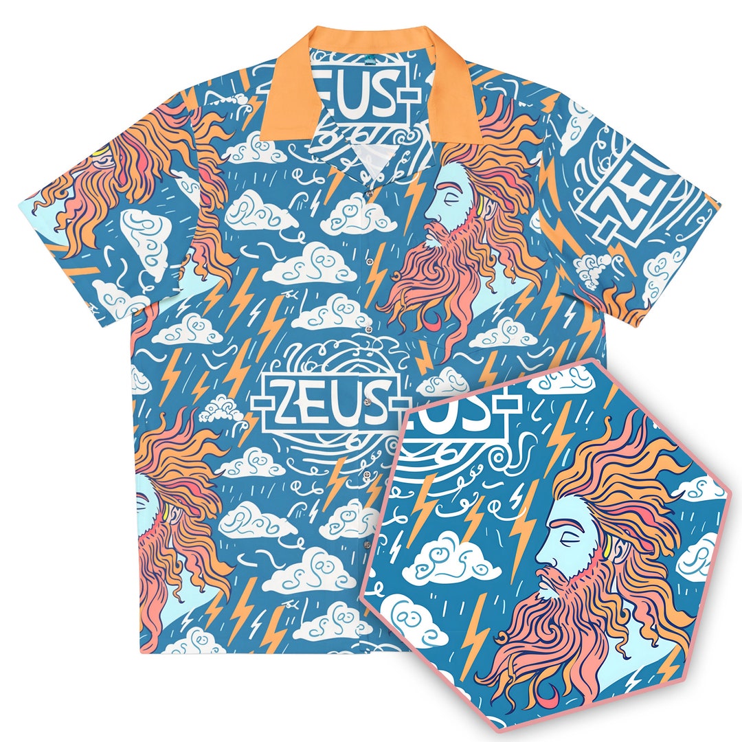 Zeus Hawaiian Shirt, Greek Mythology Inspired, Bookish Gift, Fantasy ...