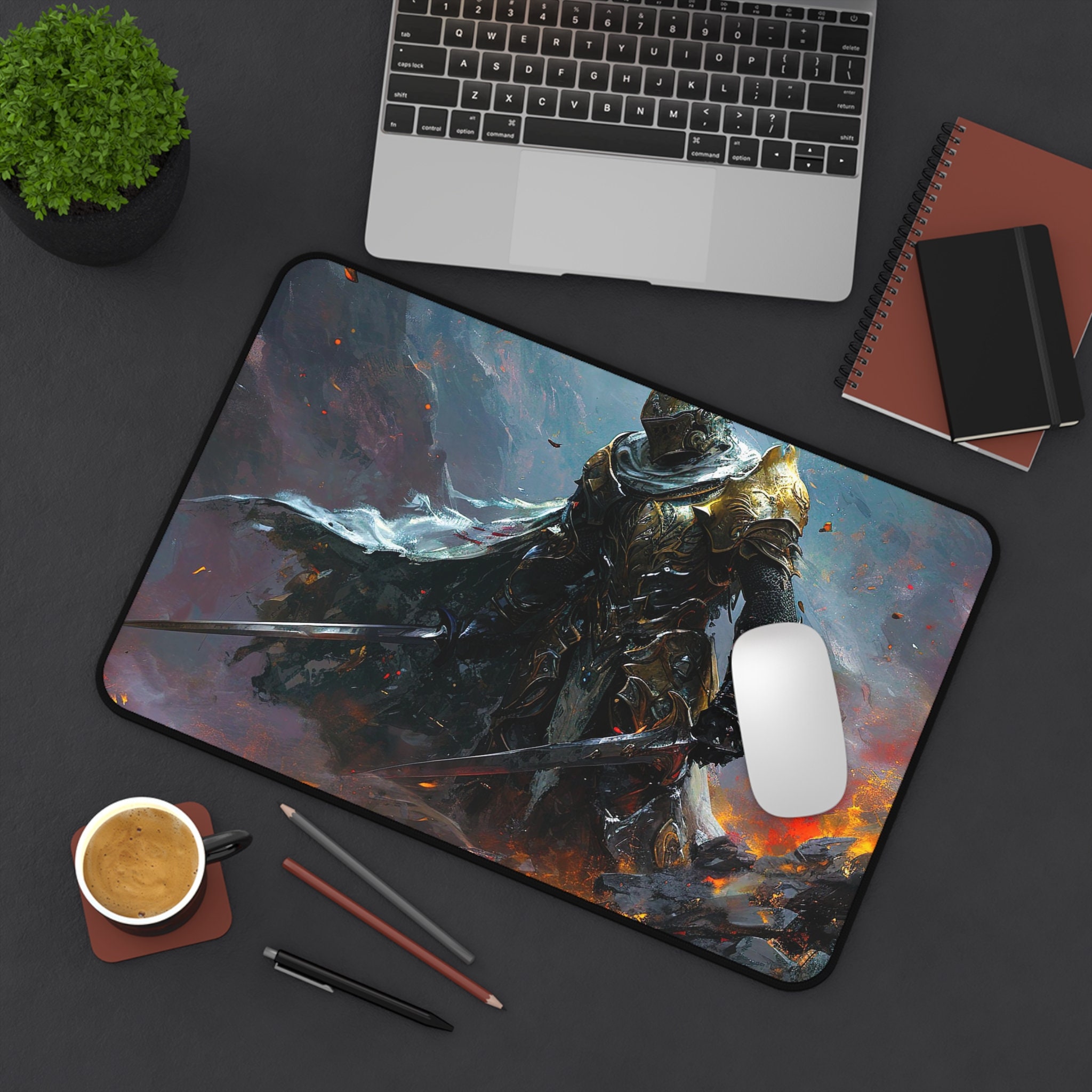 Dark Paladin Knight Desk Mat, DND Mousepad, Darks Souls Mouse Pad ...