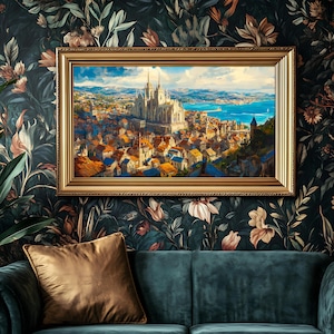 Stormwind City Large Horizontal Vintage Fantasy Wall Art Magical ...