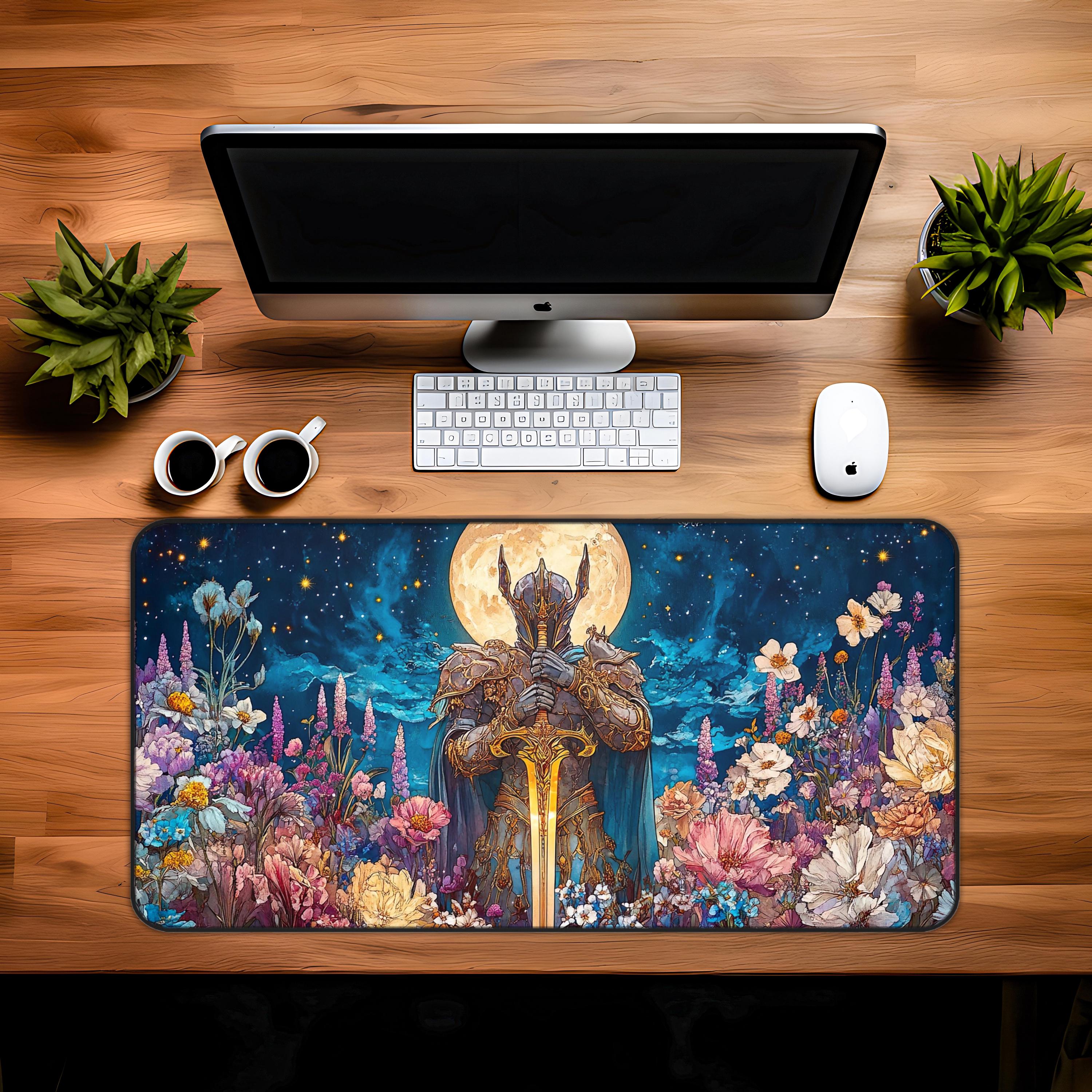 Medieval Fantasy Warrior Knight Desk Mat Tapestry Style Mousepad ...