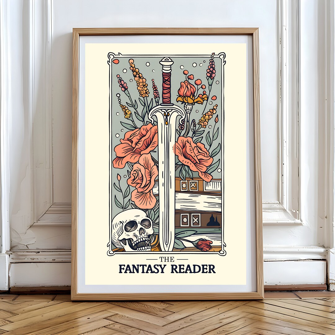 The Fantasy Reader Tarot Card Print, Bookish Artwork, Earthy Boho Set ...