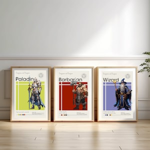 Dnd Character Class Bundle, Set of 12 Classes, Fantasy Gallery Wall ...