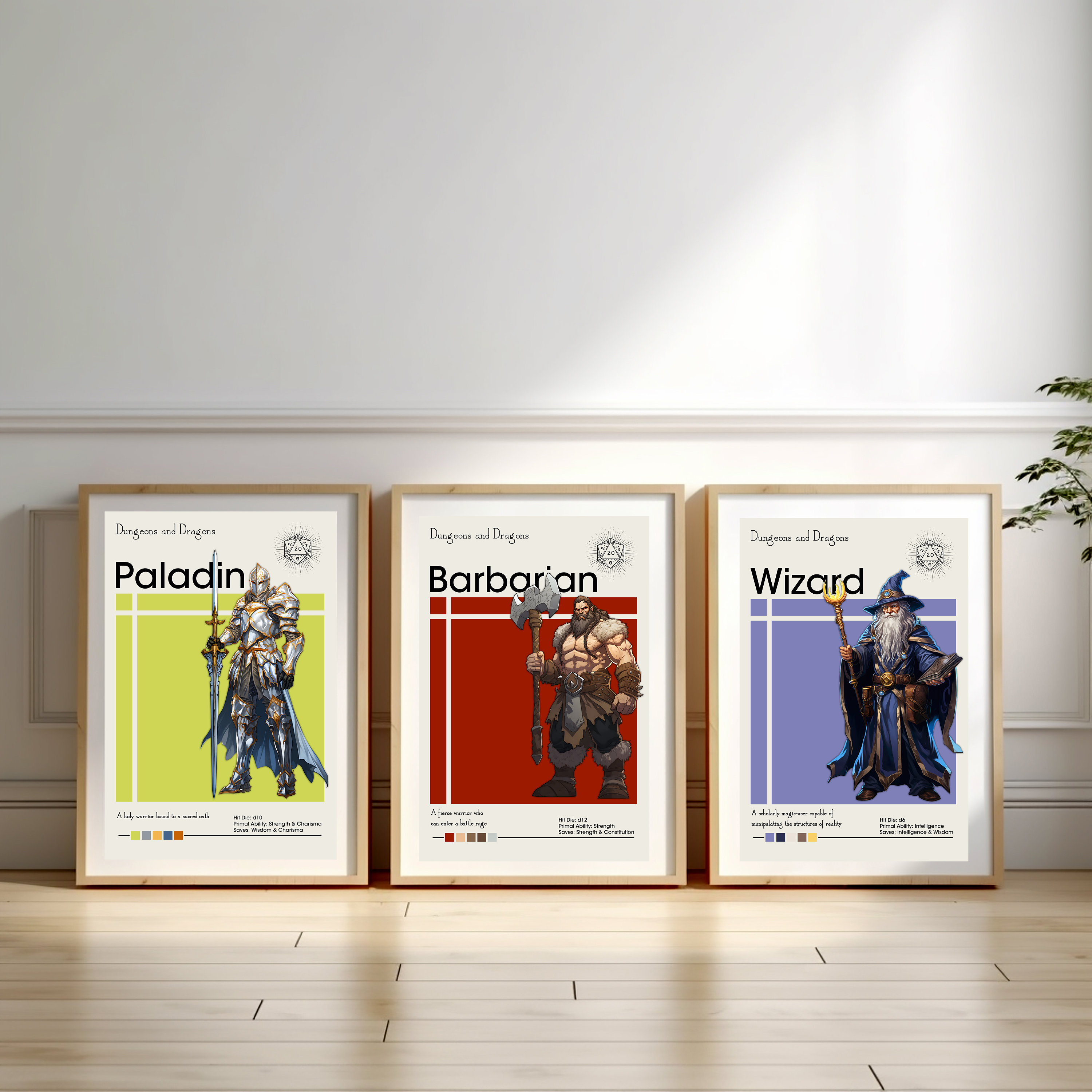 Dnd Character Class Bundle, Set of 12 Classes, Fantasy Gallery Wall ...