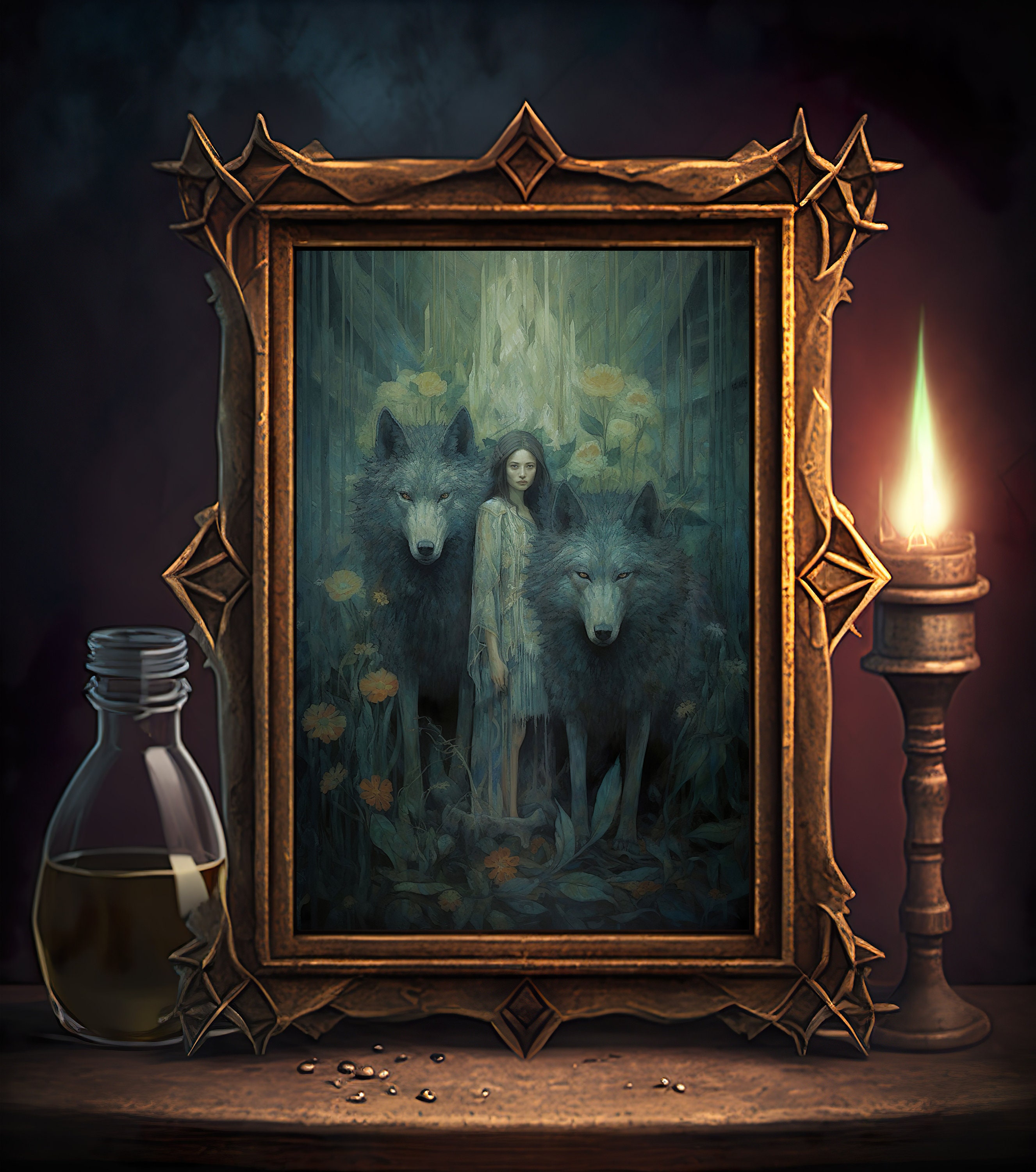 Wolf Art Fantasy Art Mythical Art Magical Art Fantasy - Etsy