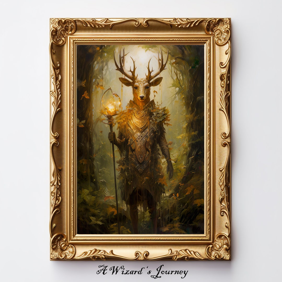 Animal Warrior Druid Art, Deer Stag Spirit, Fantasy Art, Mythical Art ...