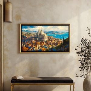 Stormwind City Large Horizontal Vintage Fantasy Wall Art Magical ...