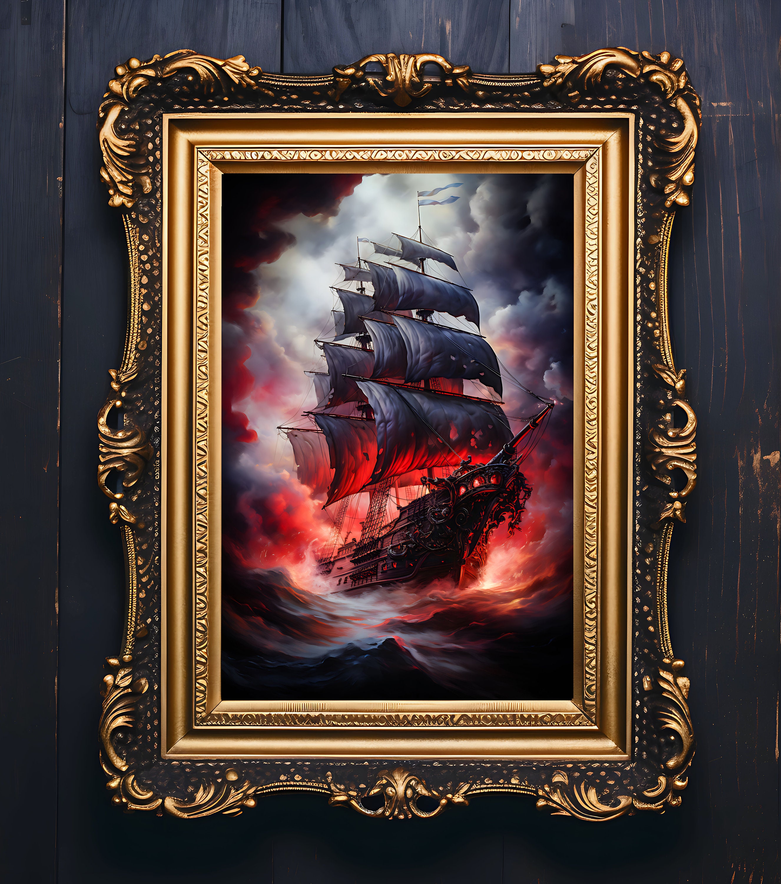Vintage Ship Art Fantasy Art Mythical Art Magical Art - Etsy