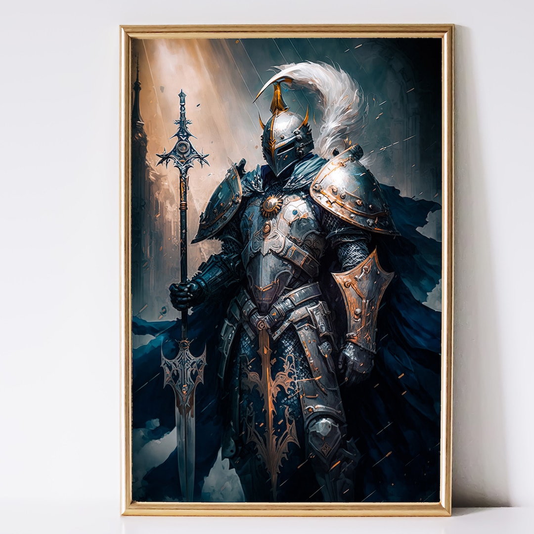 Paladin Art, Knight Art, Fantasy Art, Mythical Art, Magical Art, Digital Download, Wall Art ...