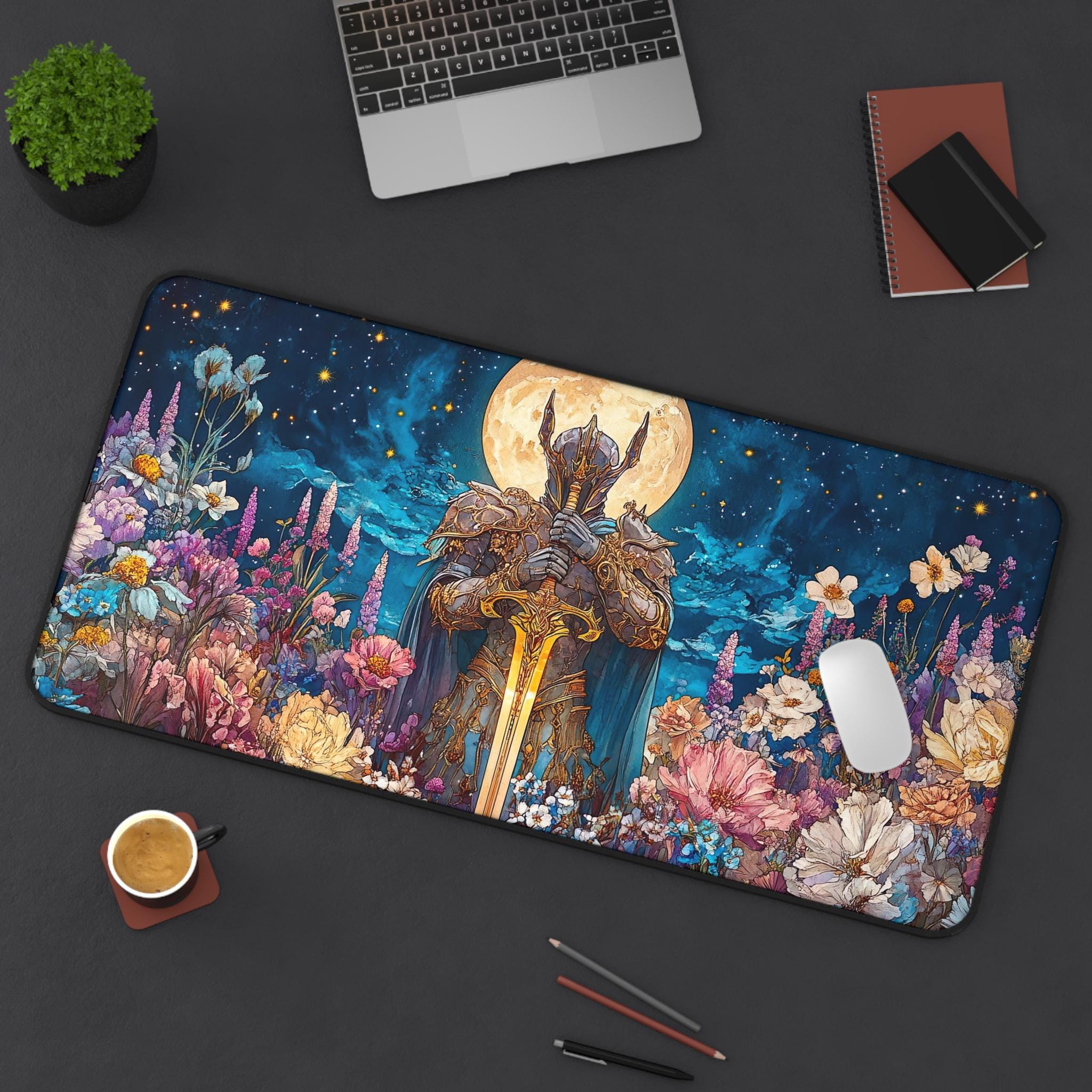 Medieval Fantasy Warrior Knight Desk Mat Tapestry Style Mousepad ...