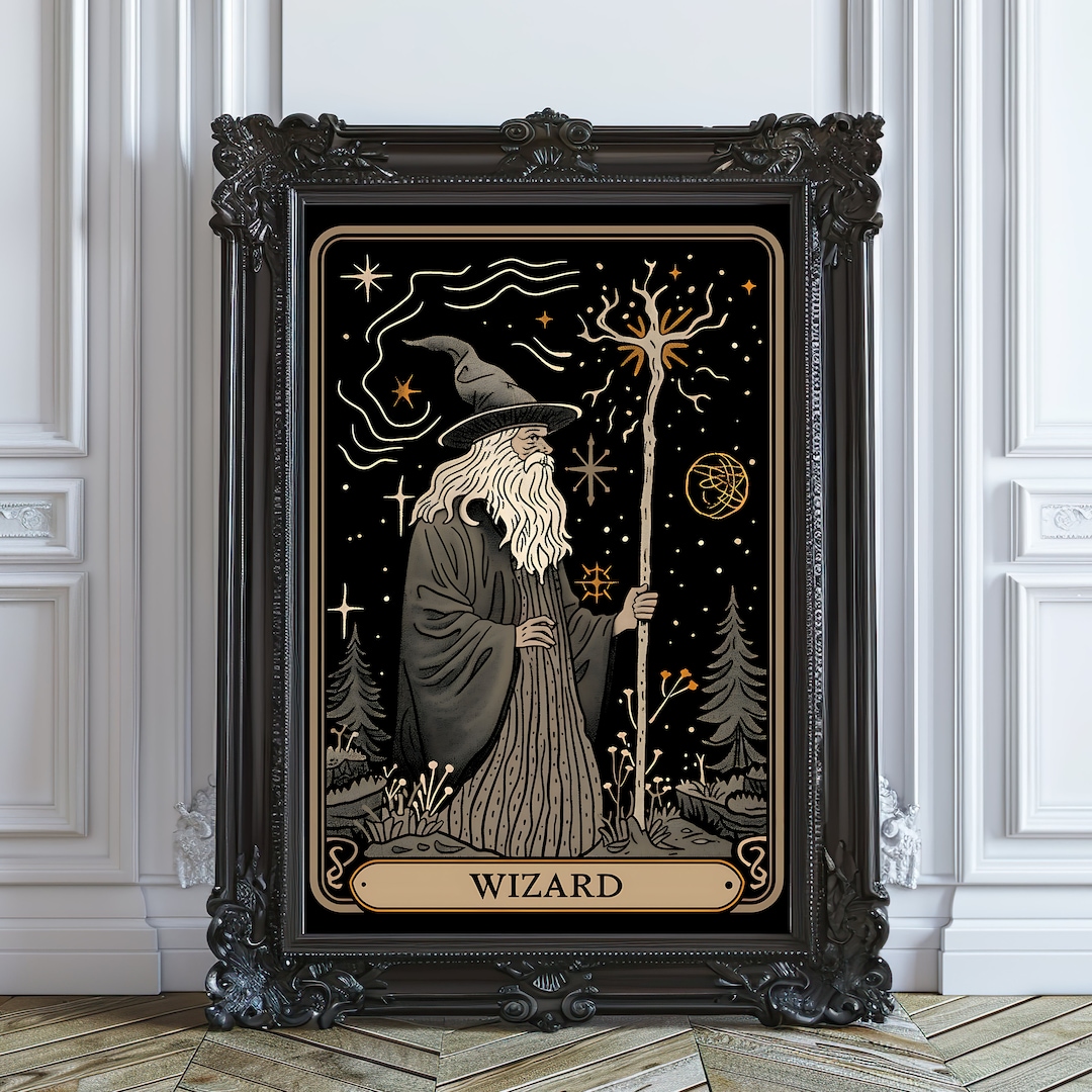 The Wizard Tarot Card Print Bookish Artwork Earthy Boho Celestial ...