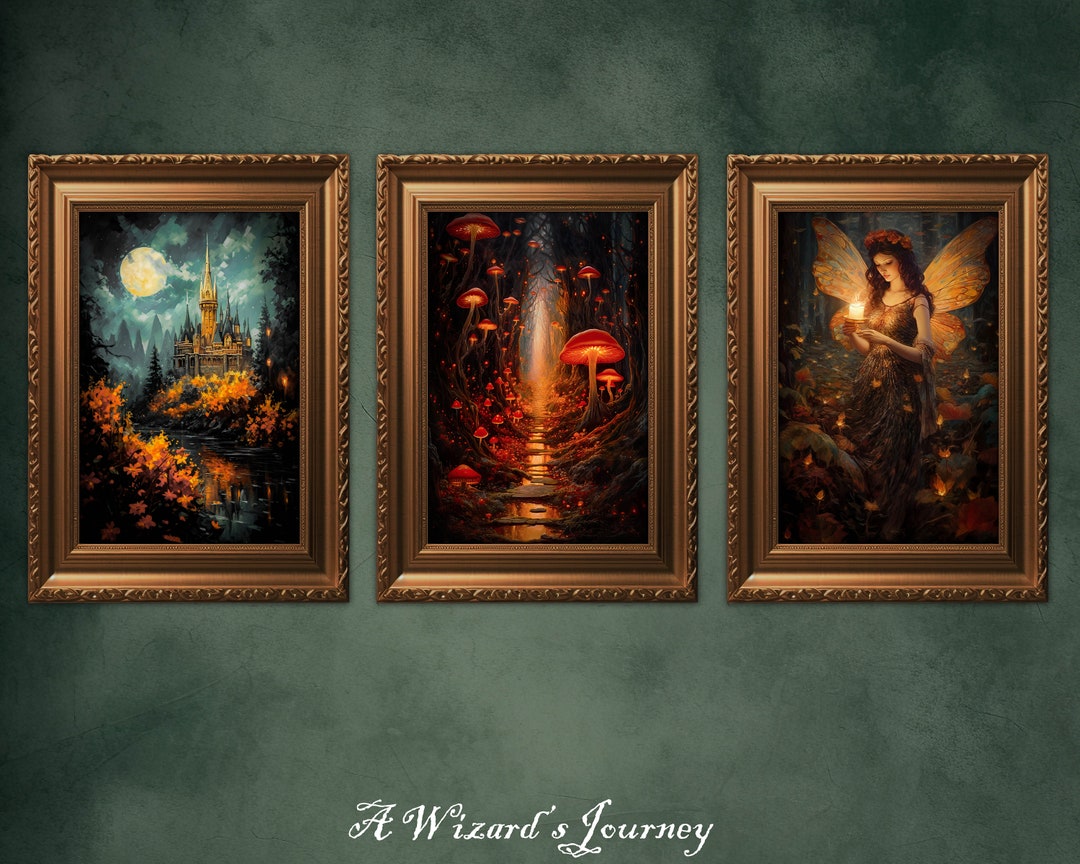 Dark Cottagecore Fantasy Bundle Set of 3 Prints Moody - Etsy