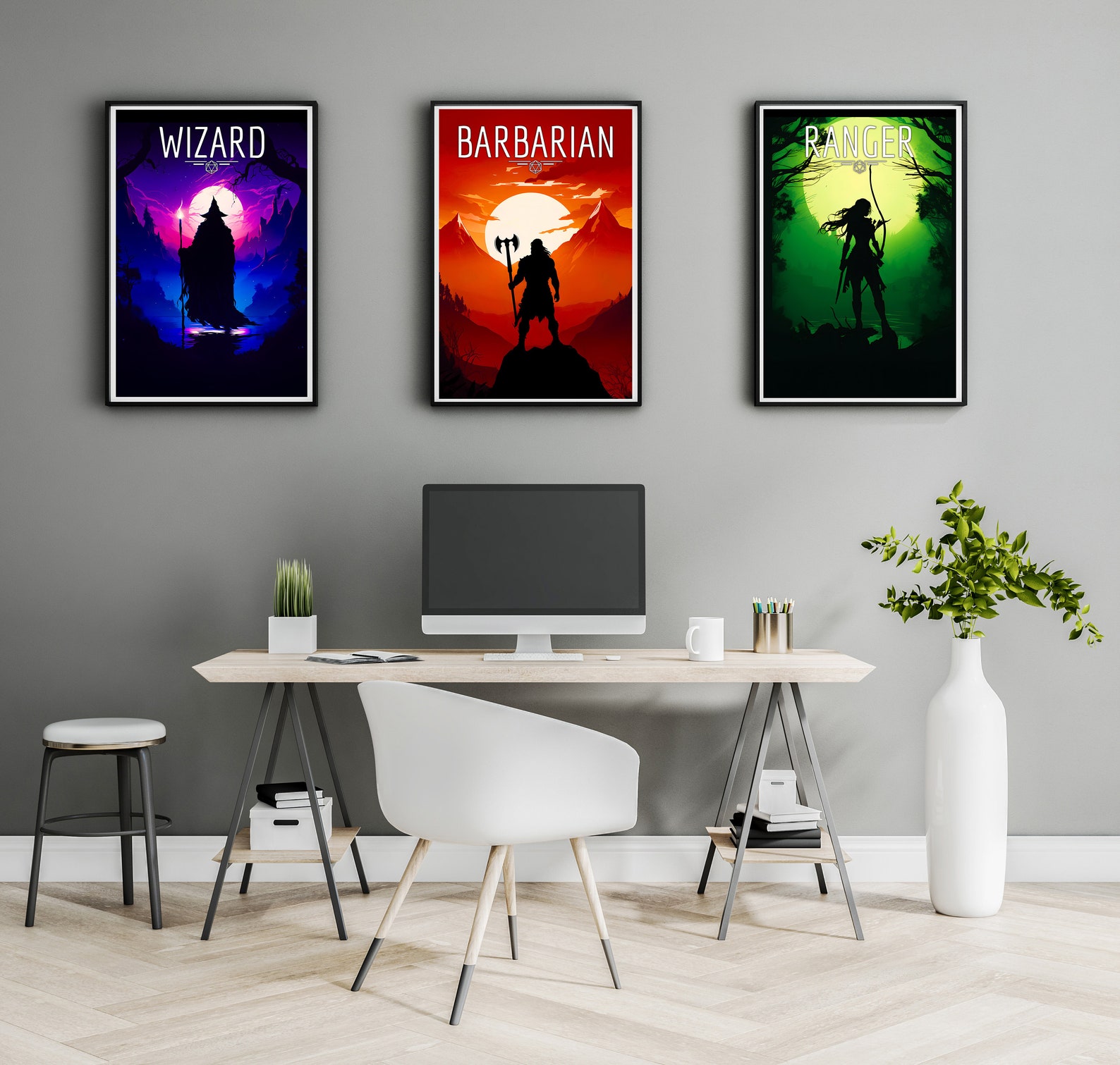 Dnd Character Class Bundle, Set of 13 Classes, Fantasy Gallery Wall ...