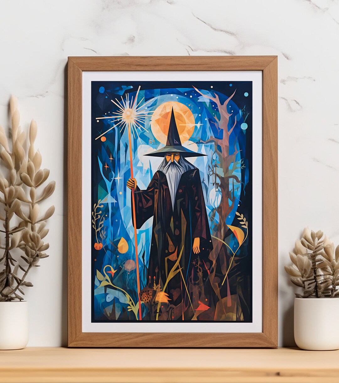 Wizard Art, Abstract Fantasy Art, Minimal Magical Art, Digital Download ...