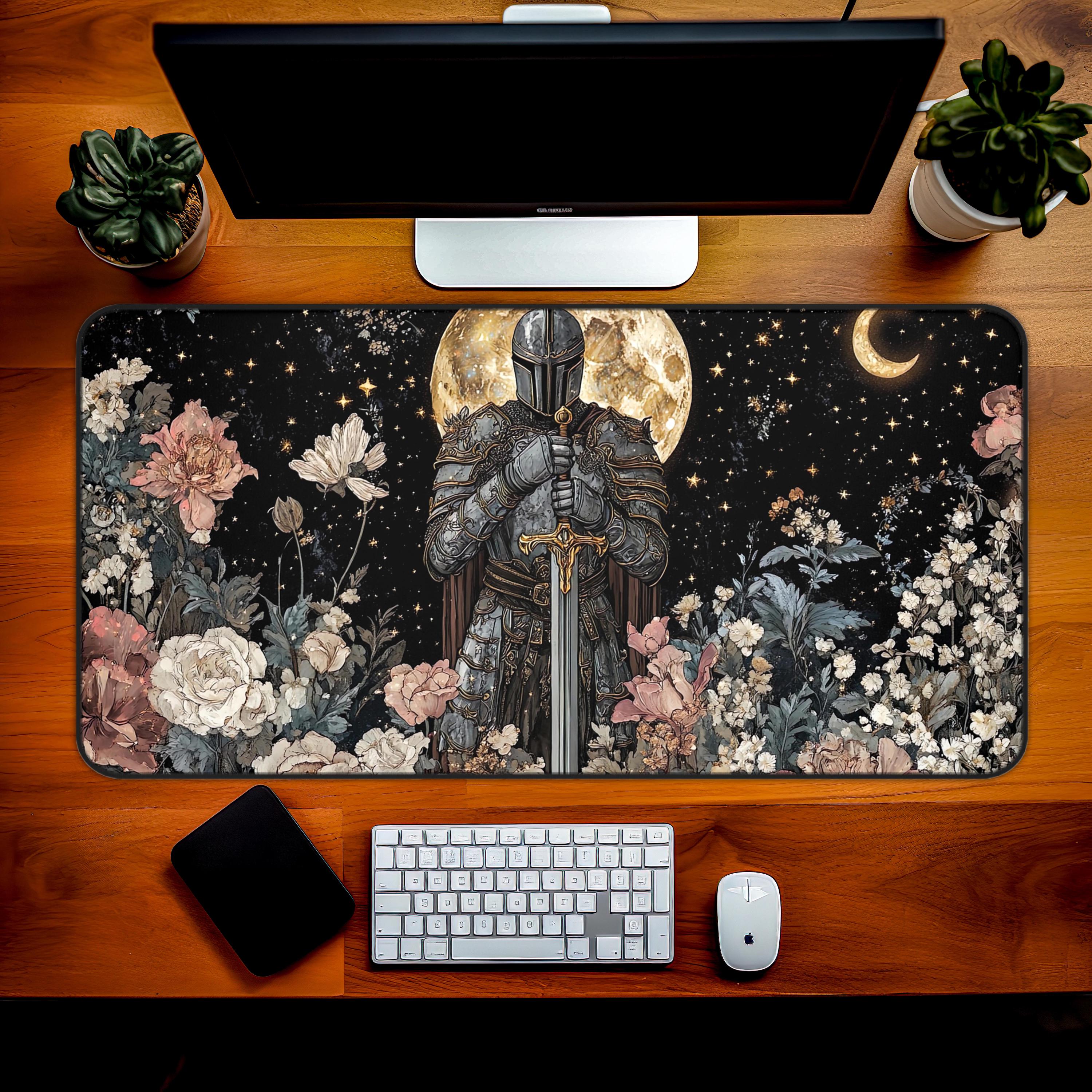 Medieval Fantasy Warrior Knight Desk Mat Tapestry Style Mousepad ...