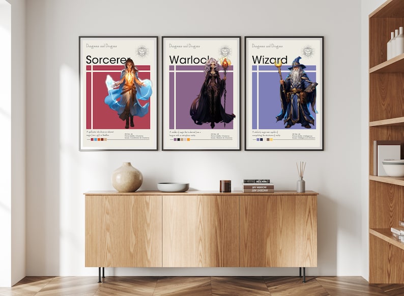 Dnd Character Class Bundle, Set of 12 Classes, Fantasy Gallery Wall ...