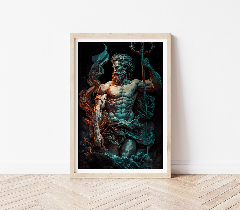 Poseidon Greek God Art, Greek Mythology Art , Fantasy Art, Mythical Art ...