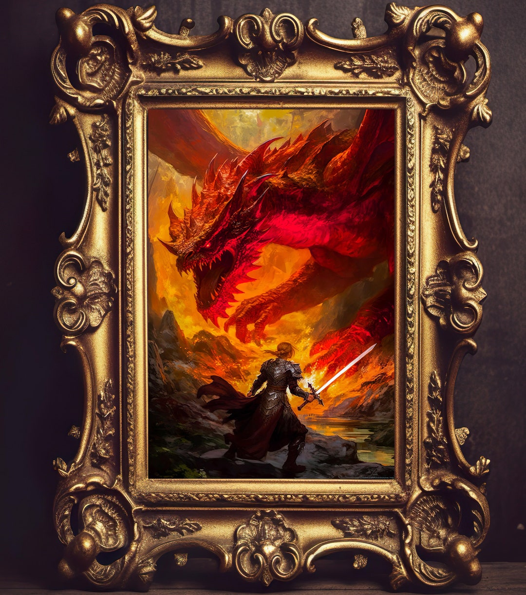 Dragon Vs Warrior Princess, DND Battle Scene, Dragon Art, Fantasy Art ...